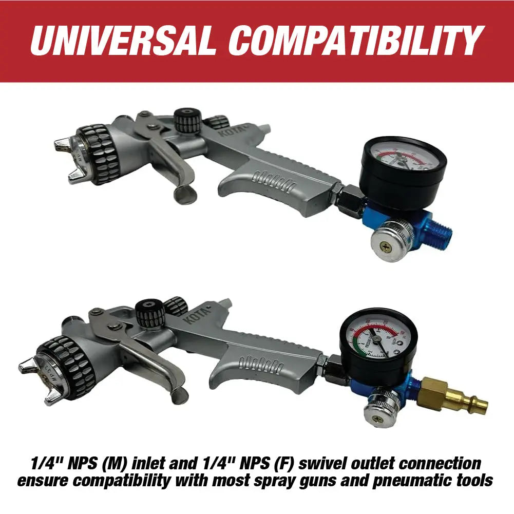 1/4 inch Adjustable Air Pressure Regulator with Pressure Gauge ...