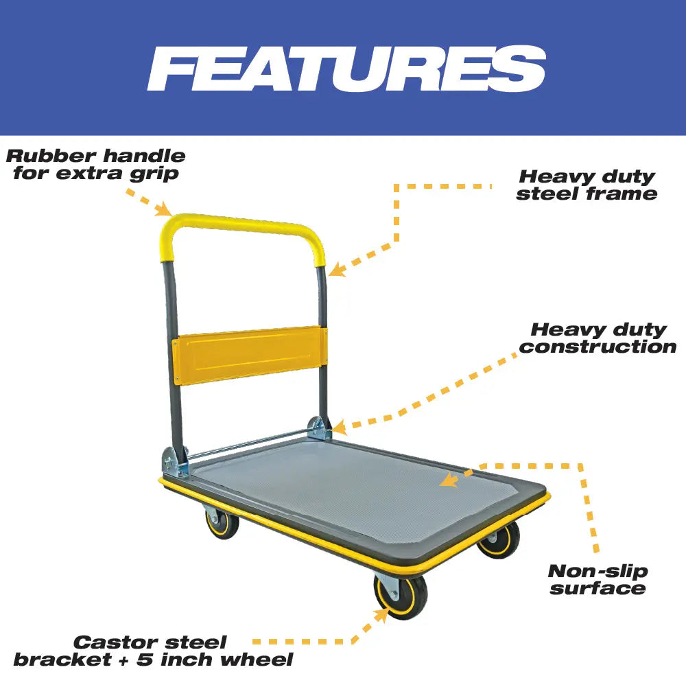 Heavy Duty Push Cart - 660 lb Capacity & Foldable, for easy storage ...