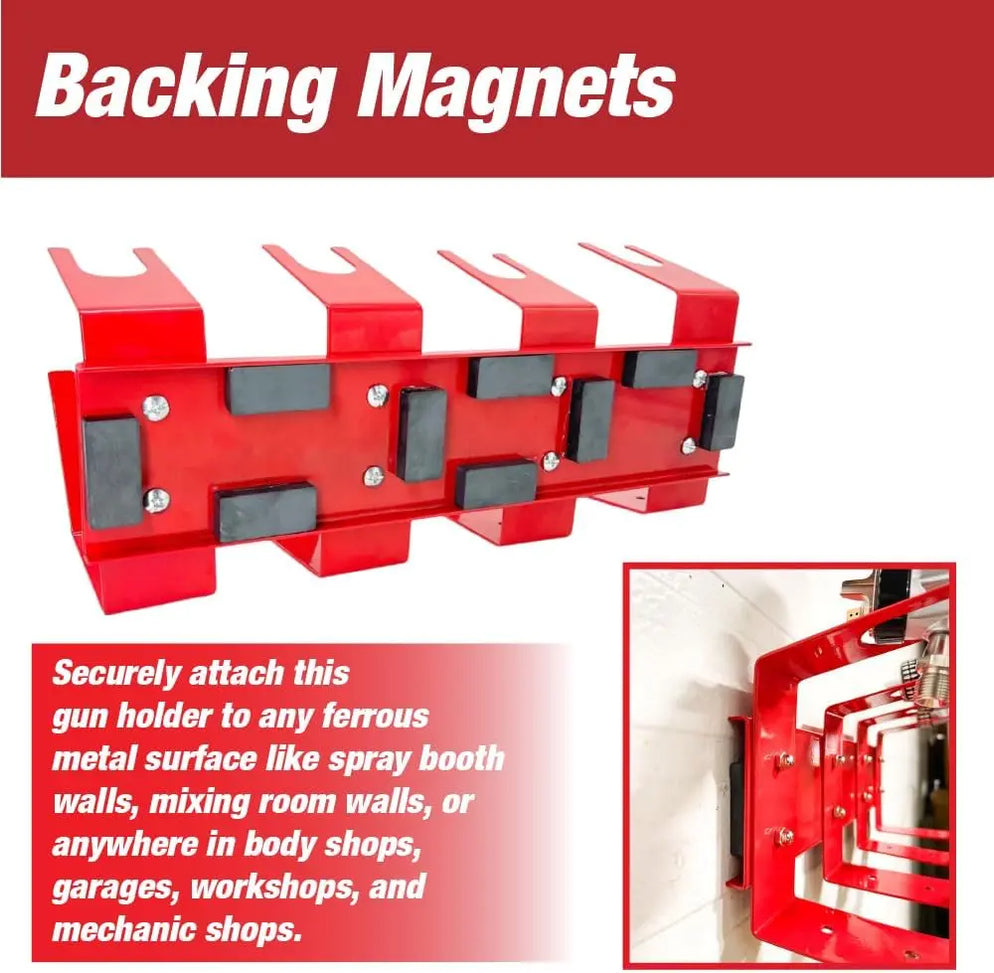 Magnetic Paint Spray Gun Holder Stand, Holds 4 Gravity Feed - (5778 ...