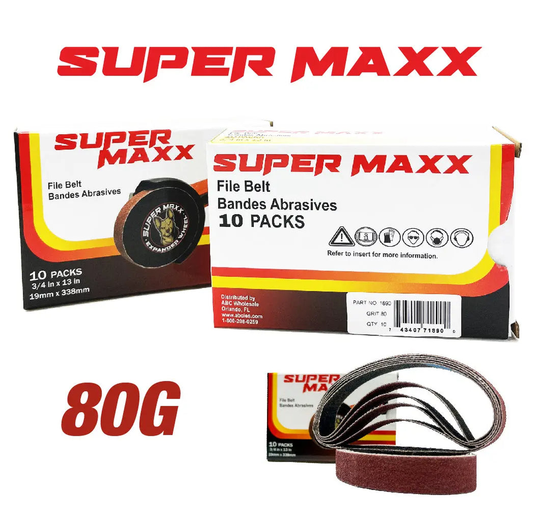 Super Maxx Expander Wheel Kit / Sanding Belts 36G, 50G, 60G, 80G,120G — National Supply Company
